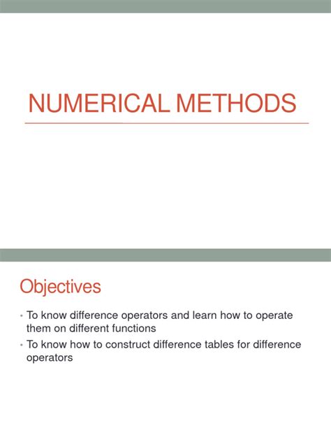 Numerical Methods Lec1 Pdf Numerical Analysis Finite Difference