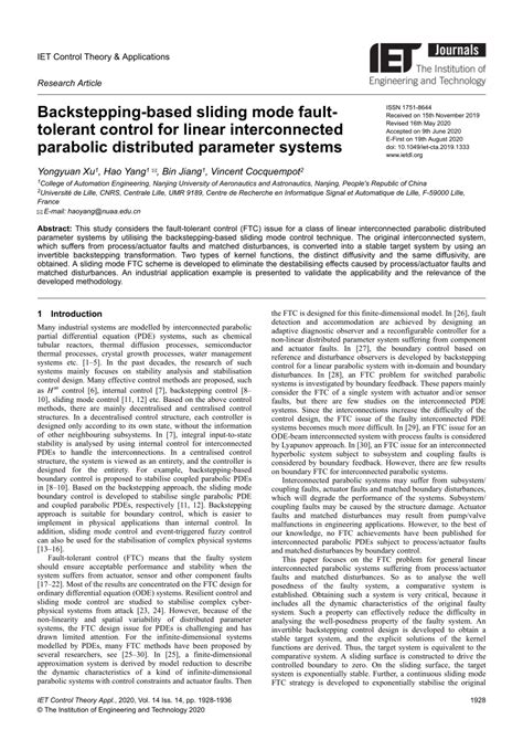 Pdf Backstepping Based Sliding Mode Fault Tolerant Control For Linear