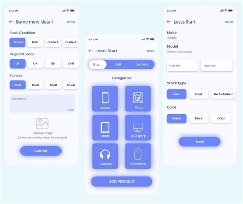 3 App UI Screens Freelancer