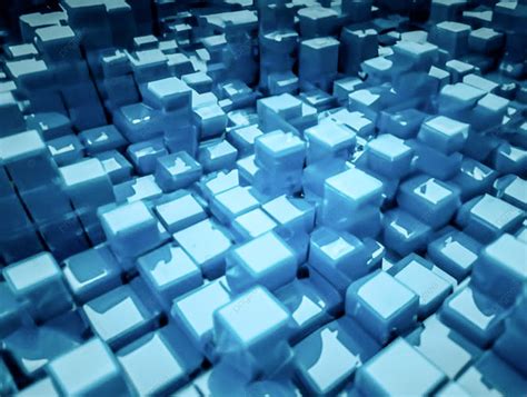 Abstract 3d Illustration Of Blue Cubes Background Digital Technology Concept Cube Background