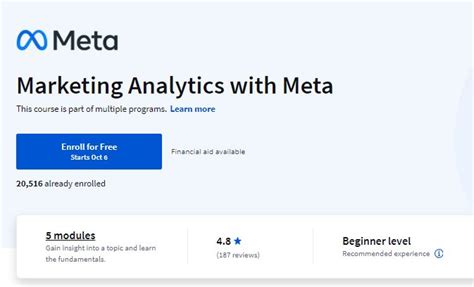 Rm Management Solutions On Linkedin Marketing Analytics With Meta This Course Is Part Of Multiple