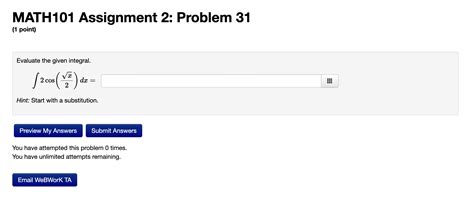 solved math101 assignment 2 problem 31 1 point evaluate