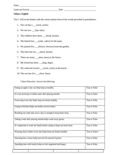 Quiz Grade 2 Week 7 Pdf