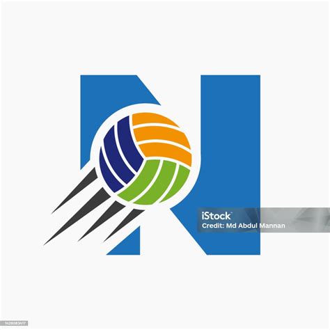 초기 편지 N 배구 로고 개념 움직이는 배구 아이콘 배구 스포츠 로고 타입 기호 벡터 템플릿 Championship에 대한 스톡 벡터 아트 및 기타 이미지 Istock