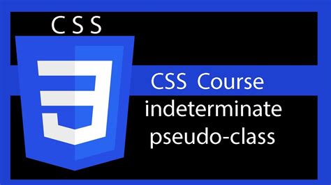 Css Style Form Elements Indeterminate Pseudo Class Youtube