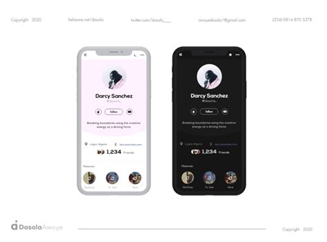 Social Media Profile UI Mobile App Design Inspiration Social Media Profile