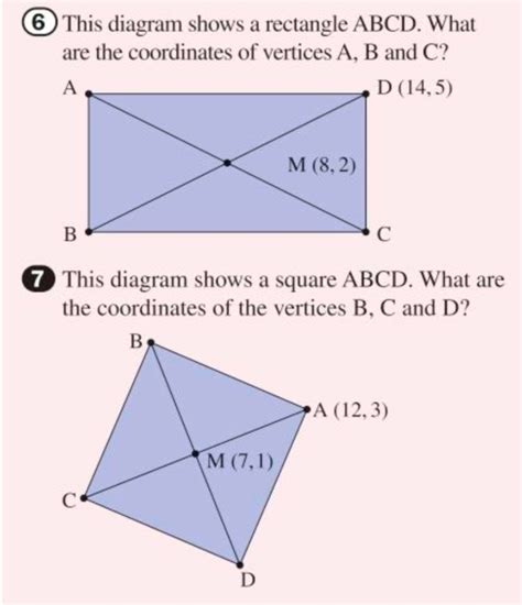 This Diagram Shows A Rectangle ABCD What Are The Coordinates Of Vertices A B And C