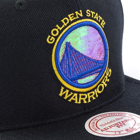 Mitchell And Ness Snapback Dark Hologram Ii Current Golden State Warriors Black Golden State
