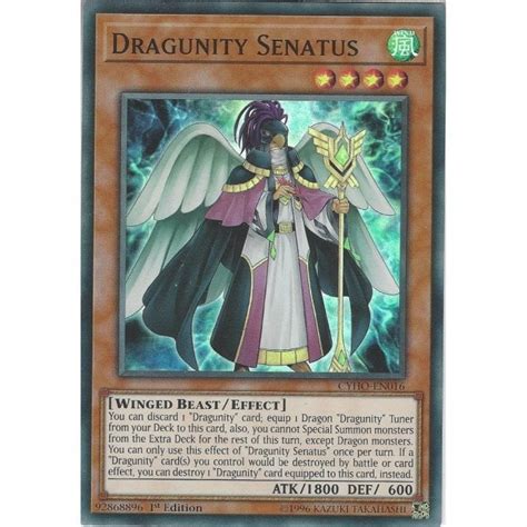 Yu Gi Oh Trading Card Game Yu Gi Oh Dragunity Senatus Cyho En016 Super Rare Card 1st