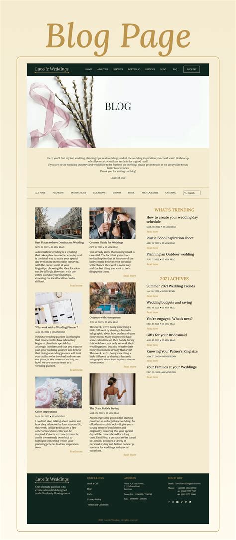 Wedding Planner Full Website Design On Behance