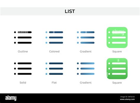 List Icon In Different Style List Vector Icons Designed In Outline