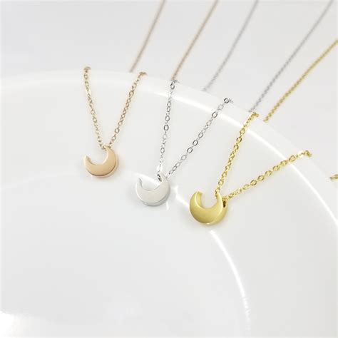 Dainty Moon Necklace Crescent Moon Necklace Delicate Necklace Gold
