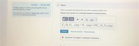 solved constants part a a buffer solution is made by