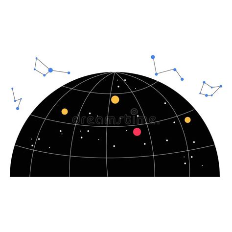 Celestial Sphere With Constellations And Star Map In Flat Vector