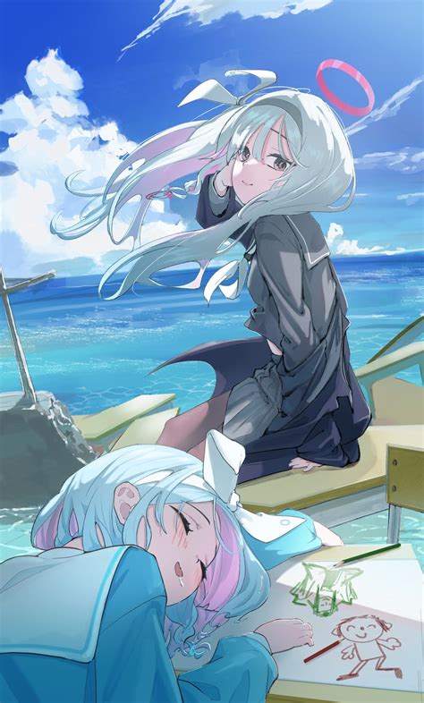 Sensei Doodle Sensei Arona And Plana Blue Archive Drawn By Botaso T S Danbooru