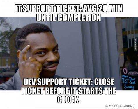 It Support Ticket Avg 20 Min Until Completion Dev Support Ticket