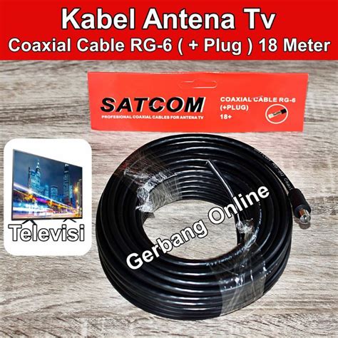 Jual Kabel Antena Tv Satcom Coaxial Cable Rj Meter Shopee Indonesia