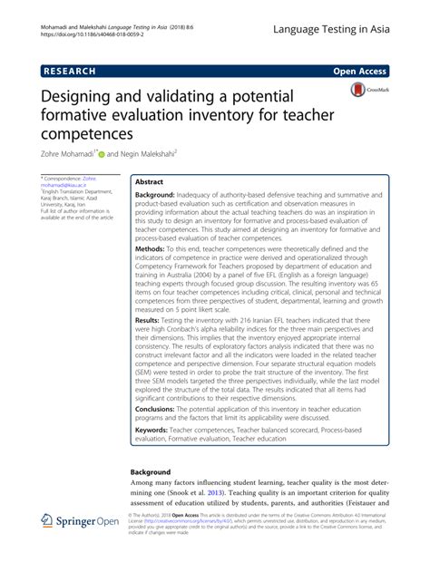 pdf designing and validating a potential formative evaluation