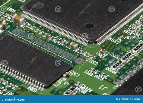 Electronic Printed Circuit Board With Digital Microcircuits Stock Image Image Of Computer