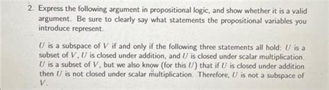 solved 2 express the following argument in propositional
