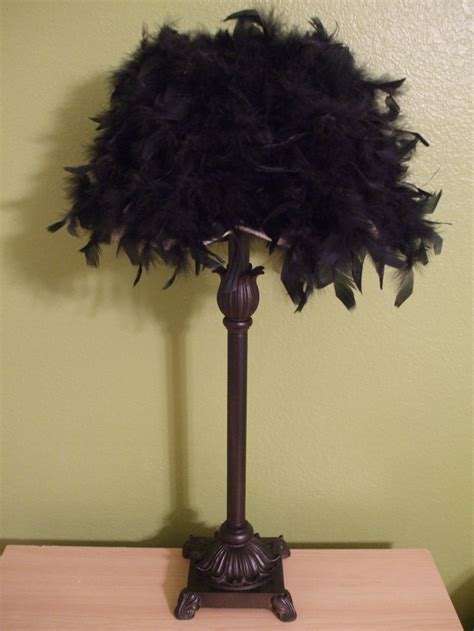 Transform An Old Lamp Shade To This Using Feathers From A Boa Just Cut And Glue Total Cost