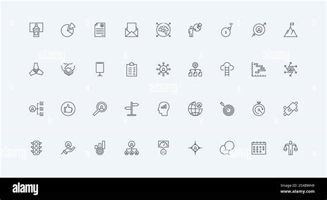 Planning Training And Events Communication And Hierarchy Structure Thin Black Outline Symbols