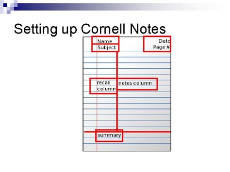 Cornell Notes Intro Setting Up Cornell Notes Cornell