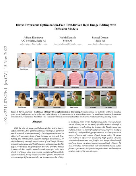 Pdf Direct Inversion Optimization Free Text Driven Real Image