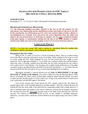 REVISED PROCEDURE For Extraction Of OTC Tablet Assignment Pdf