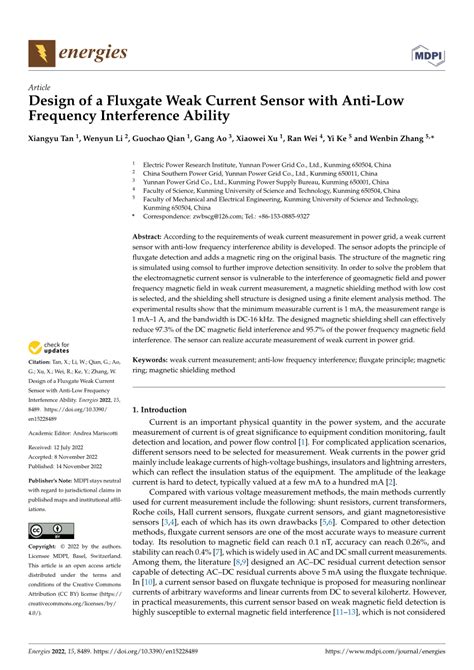 Pdf Design Of A Fluxgate Weak Current Sensor With Anti Low Frequency Interference Ability
