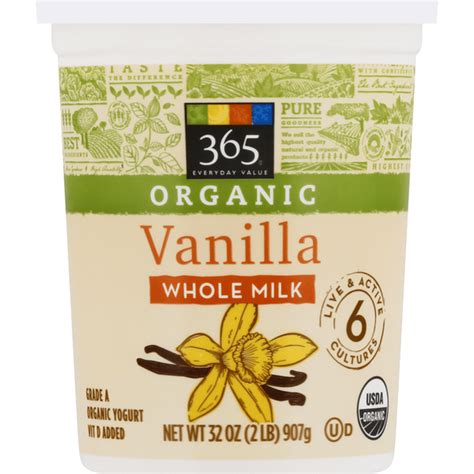 365 By Whole Foods Market Yogurt Organic Whole Milk Vanilla 32 Oz
