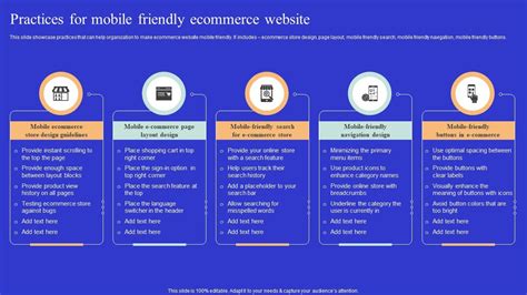 practices for mobile friendly ecommerce website optimizing online