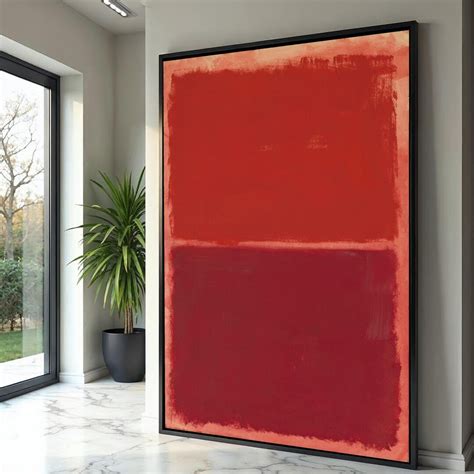 Rothko Abstract Red Color Blocks Canvas Wall Art Modern Minimalist