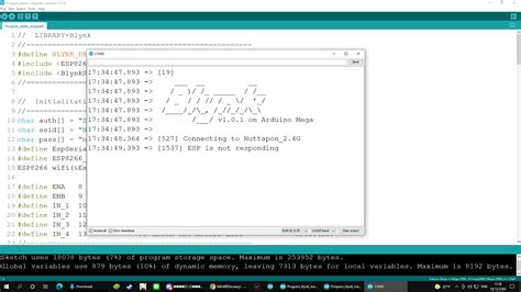 ทำการเชอมตอ arduino mega 2560 wifi กบ app Blynk ไมไดครบ Controller อเลกอซ