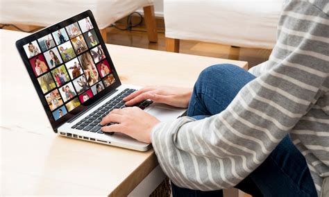 Premium Photo Side View Adult Working On Laptop