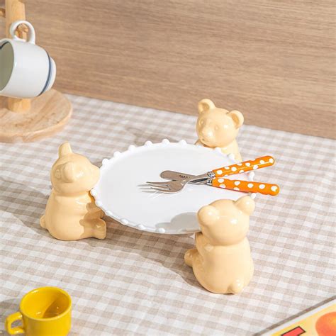 코지테이블 귀여운 곰돌이 케이크 디저트 스탠드 3 Color 감도 깊은 취향 셀렉트샵 29cm