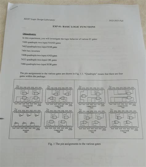 solved fig 1 the pin assignments to the various