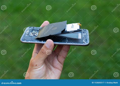 Swollen Lithium Smartphone Battery Stock Image Image Of Closeup Dangerous