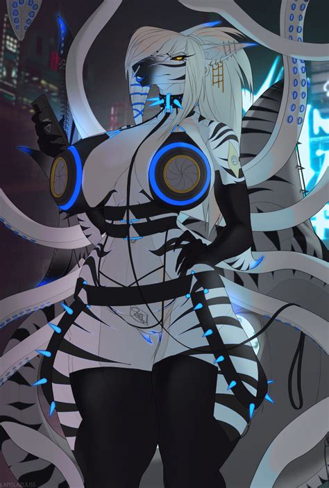 Rule 34 Absurd Res Anthro Arm Tattoo Back Tentacles Big Breasts Big Tail Black Sclera Blue