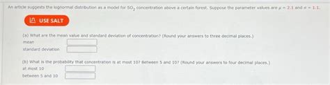 Solved An Article Supgests The Lognormal Distribution As A Chegg
