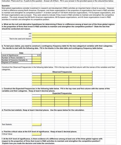Solved How To Find Test Statistic In Part D With Excel Chegg