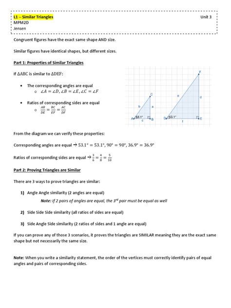 U6l1t Similar Triangles Pdf Triangle Euclidean Plane Geometry
