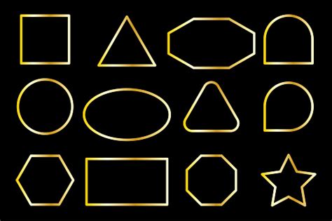 기하학적 모양 황금 기하학적 예술 모양입니다 크리에이티브 라인은 정사각형입니다 기하학적 장식 프레임입니다 벡터 그림입니다 스톡 이미지 1위에 대한 스톡 벡터 아트 및 기타