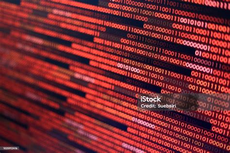 Red Binary Code Computer Technology Background Red Binary Code Computer Language Data Transfers