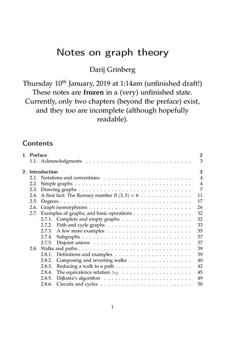 Graph Theory Concepts And Properties Lecture Notes Mathematics Docsity