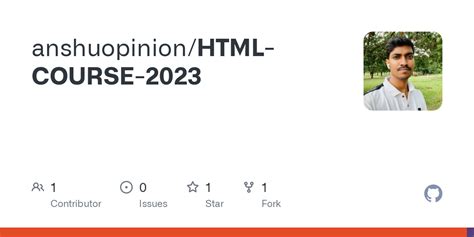 Github Anshuopinionhtml Course 2023