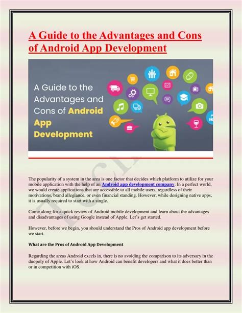 PPT A Guide To The Advantages And Cons Of Android App Development PowerPoint Presentation ID
