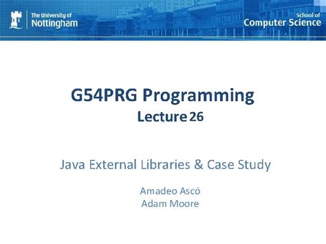 G 54 Prg Programming Lecture 26 Java External