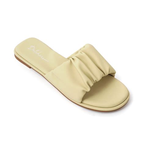 Marshmallow Ruched Cloud Slides Yellow │ D Af Official Online Shop