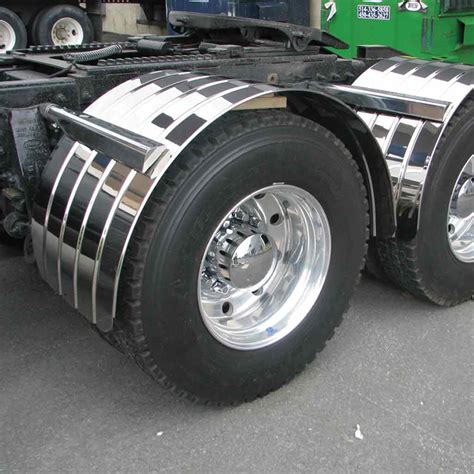 80″ 4 Ribbed Single Axle Fenders 16 Gauge Mirror Shine Stainless